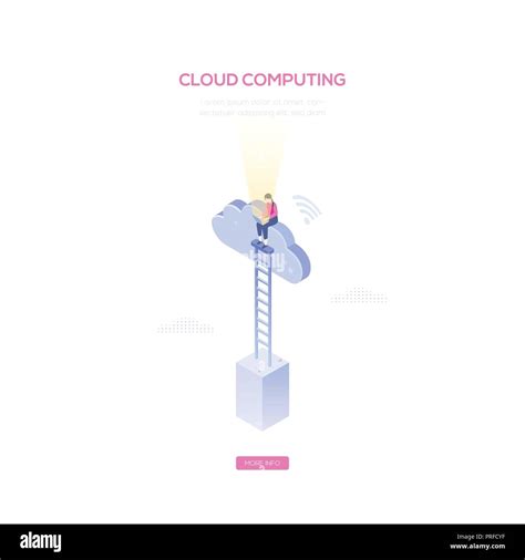 cloud computing modern isometric vector web banner stock vector image