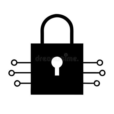 Cybersecurity Vector Illustration With Padlock For Data Protection