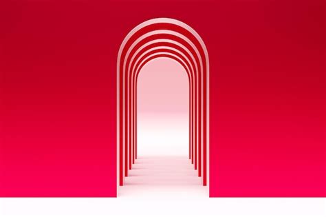 Premium Photo 3d Rendering Beautiful Geometric Arch Gate Portal