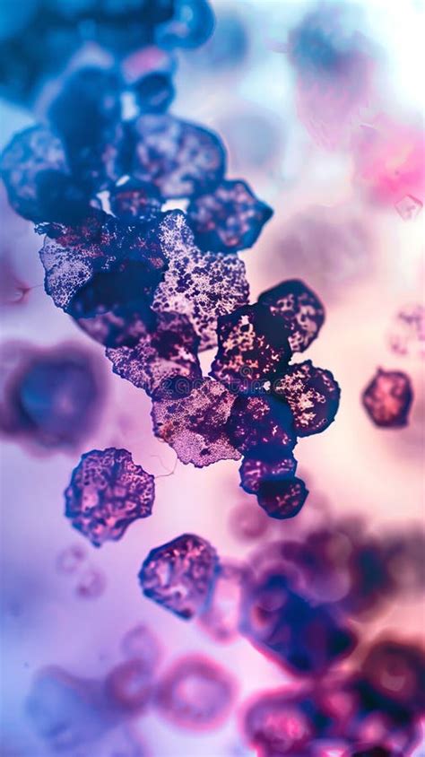 Abstract Cell And Tissue Structures Under Microscope Concept Of