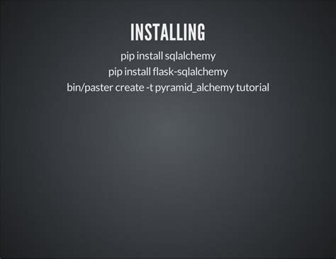 Sqlalchemy Core An Introduction Pdf