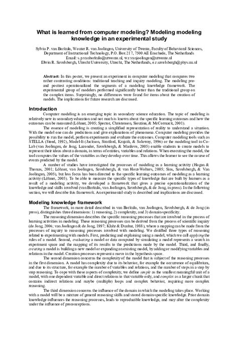 pdf what is learned from computer modeling modeling modeling