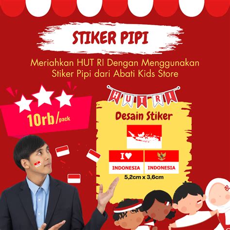 Jual Stiker Pipi Bendera Indonesia 17 Agustus 1945 Hut Ri
