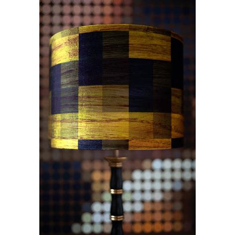 Indigo Chartreuse Parquet Velvet Lampshade Susi