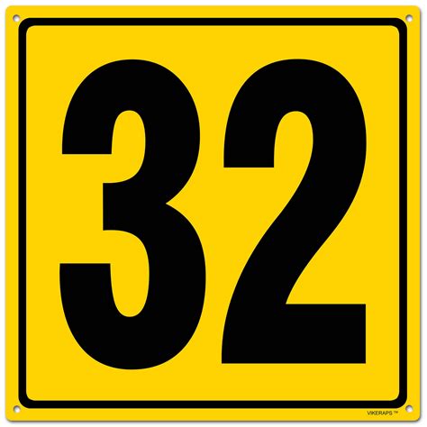 12x12 Parking Lot Number 32 Sign High Intensity Grade Aluminum