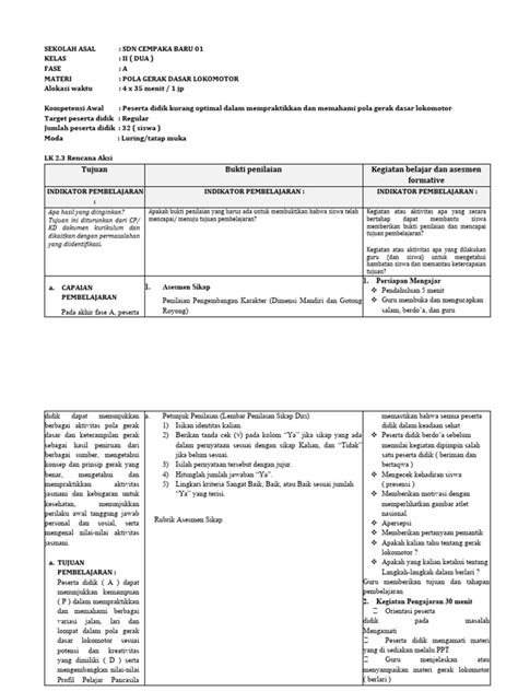 Lk 23 Rencana Aksi Dwi Mulyono Siklus 1 Pdf