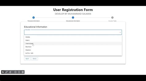a multi step registration form upwork
