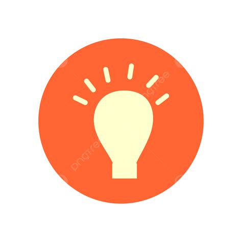 Orange Bulb Logo Illustration Of Inspiration Orange Light Bulb Icon
