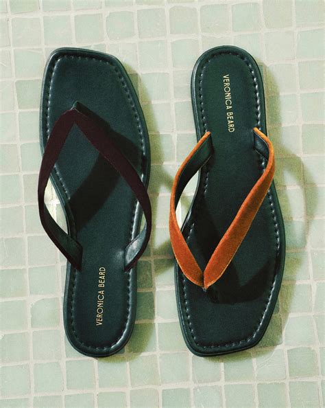 Clea Velvet Flip Flop Sandal In Mustard Yellow Veronica Beard