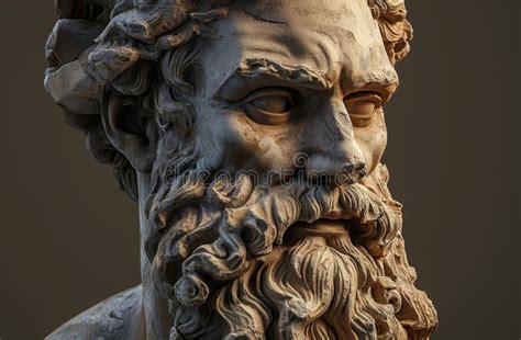 Close Up Of An Ancient Greek Philosopher Statue Stock Illustration