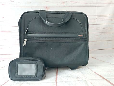 Tumi Black Wheeled Rolling Briefcasecarry On Bag 15x Gem
