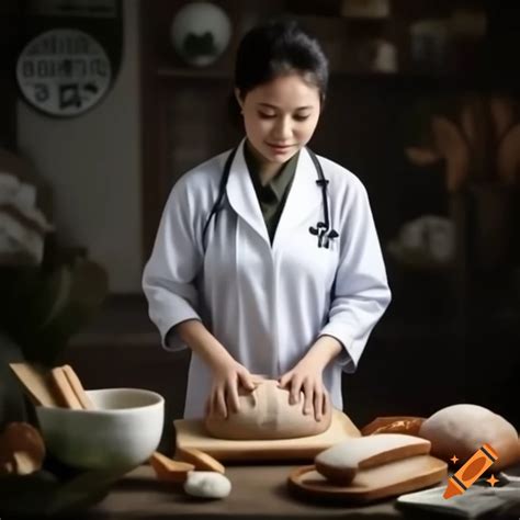 Young Female Vietnamese Doctor Baking Bread On Craiyon
