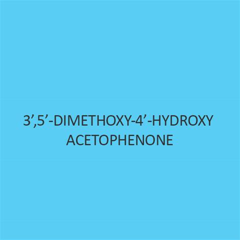 Buy 35 Dimethoxy 4 Hydroxy Acetophenone Acetosyringone Cas 2478 38