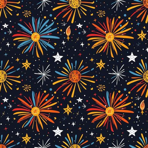 Firework Seamless Pattern Background Vector Explosive Display Graphic With Eps File Premium Ai