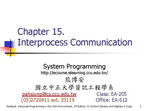 Chapter 15 Interprocess Communication System Programming Ecourse