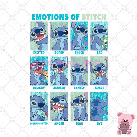 Disney 12 Emotions Of Stitch Png Disney Png Disney Mickey Inspire