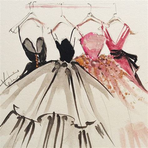 Dreaming In Gowns Watercolor Fashion Sketch Watercolor Fashion