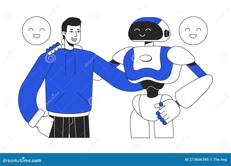 ai in everyday life duo color line concept vector spot illustration