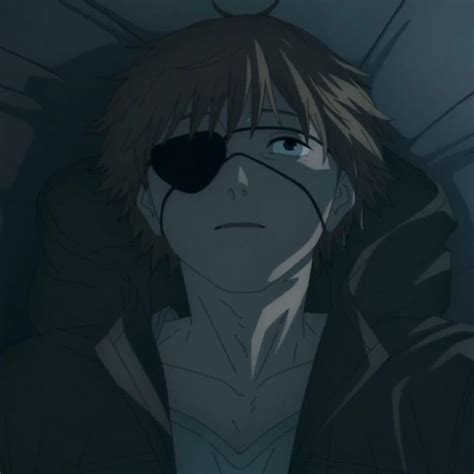 Chainsaw Man Anime Character Denji Eyepatch Pfp Denji Watching Tv