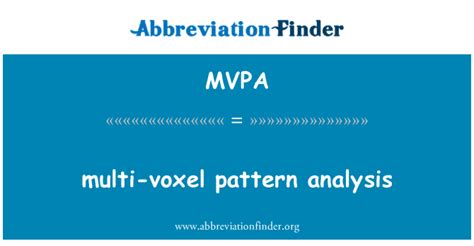 Mvpa Stands For Multi Voxel Pattern Analysis Abbreviation Finder