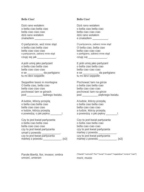 Bella Ciao Tekst A1 Pdf
