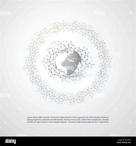 Abstract Cloud Computing And Global Network Connections Concept Design