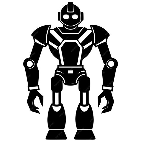 Robot Silhouette Vector Premium Ai Generated Vector