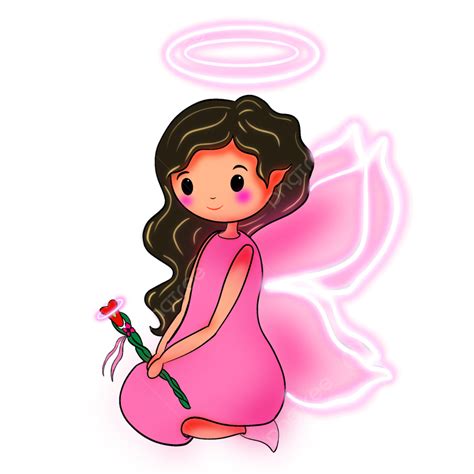 Cute Angel With Megical Stick Sitting On Floor Angle Girl Princess
