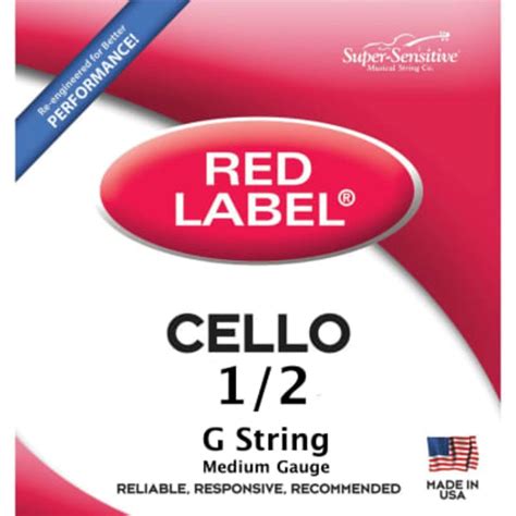 Super Sensitive 6134 12 Size Cello G String Red Label Drum Acoustic