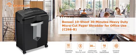 Bonsaii Micro Cut Paper Shredder C266 B 20 Minutes Version