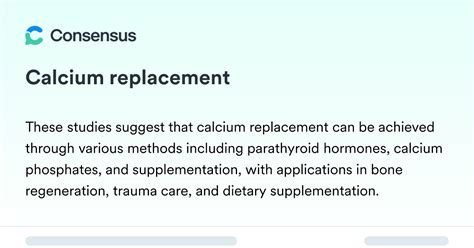 Calcium Replacement Consensus Academic Search Engine