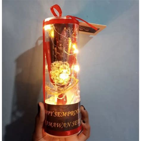 Jual Buket Tabung Mika Bunga Mini Kering Buket Wisuda Shopee