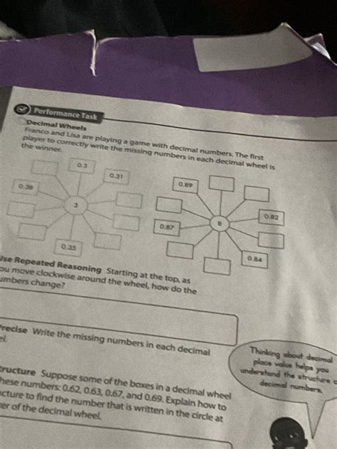 Solved Performance Task Decimal Wheels Rianco And Lisa Are