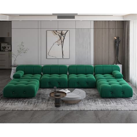 Green Velvet Sectional Sofas Bed Bath And Beyond