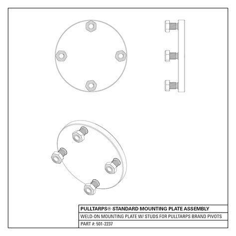 Single Spring Mount Mounting Plate For Pulltarps Pivot Assembly