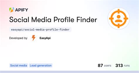Social Media Profile Finder Deprecated · Apify
