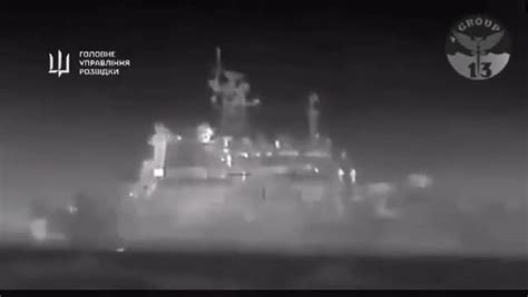 Footage Of The Ropucha Class Lst Caesar Kunikov Bdk 64 Being Attacked And Sunk By Ukrainian