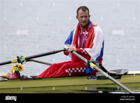 Damir Martin Of Croatia Celebrates On His Boat With His Bronze Medal After Finishing Third In