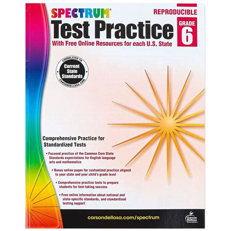 Spectrum Test Practice Workbook 160 Pages Grade 6 Mardel 4006474