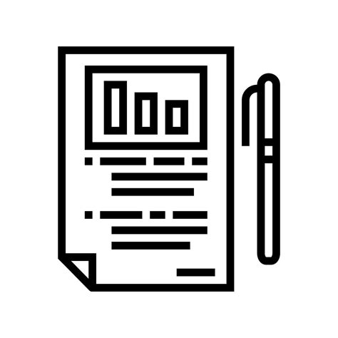 Business Report Line Icon Vector Illustration 10314683 Vector Art At
