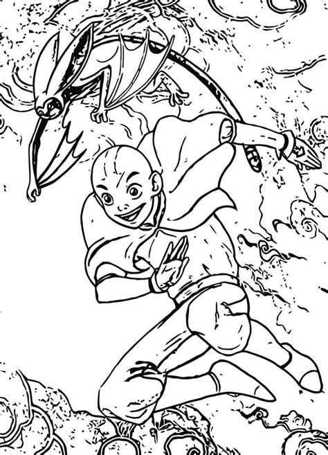 Aang Official Avatar Aang Coloring Page Wecoloringpag