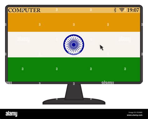 A Mouse Arrow Or Cursor On An India Computer Screen Isolated On A White Background Stock Photo