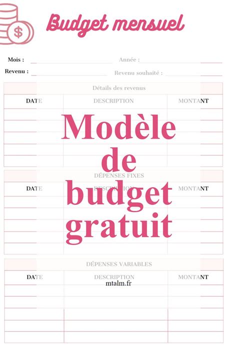 Modèle De Budget Mensuel à Imprimer Gratuit Budget Mensuel Gestion Budget Budget Courses