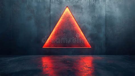 A Perfectly Symmetrical Glowing Red Triangle Is On A Dark Background