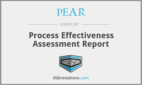 What Is The Abbreviation For Process Effectiveness Assessment Report