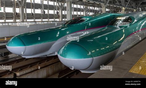 Jr East E5 Series Shinkansen Trains At Shin Aomori Station In Aomori