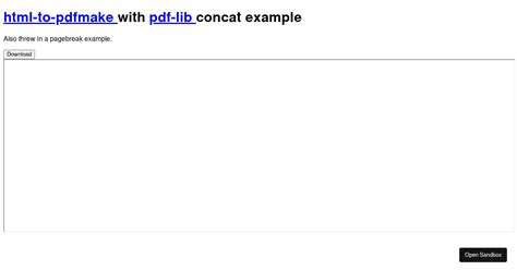 Html To Pdfmake With Pdfconcat Codesandbox