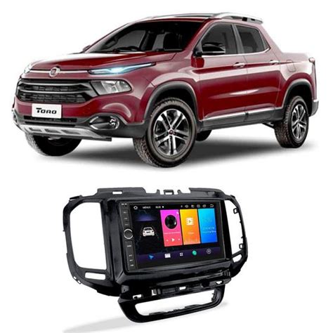 Central Multimídia Fiat Toro 2015 A 2023 7 Polegadas Sistema Android Play Store Bt Usb Gold