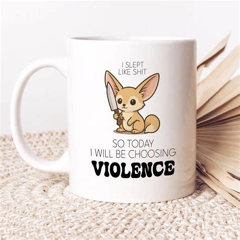 Kawaii Rude Trendy Fennec Fox Coffee Mug Ceramic White Meme Mug