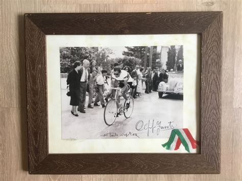 Persfoto Van 1953 Van Fausto Coppi Gehandtekend